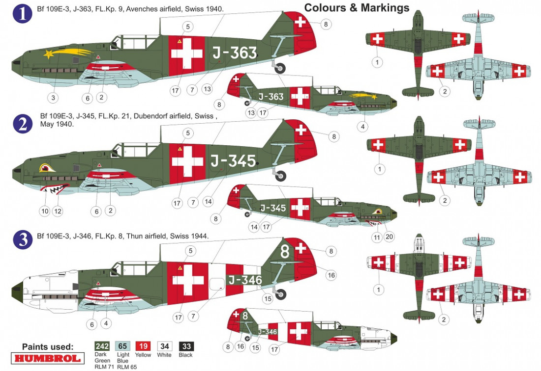 AZmodel 1:72 Messerschmitt Bf 109 E-3 „in Swiss Service“ AZ7664